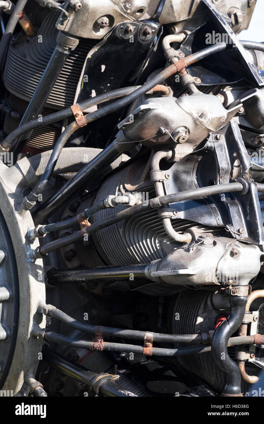 Vintage Aircraft Rotary Engine Stock Photo - Alamy