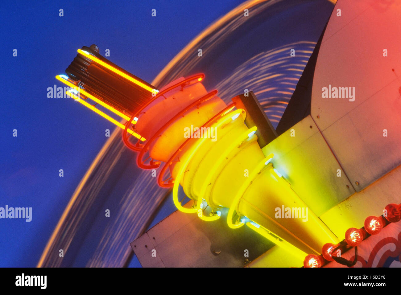 Neon ice cream cone sign. Hemsby. Great Yarmouth. Norfolk. England. UK ...