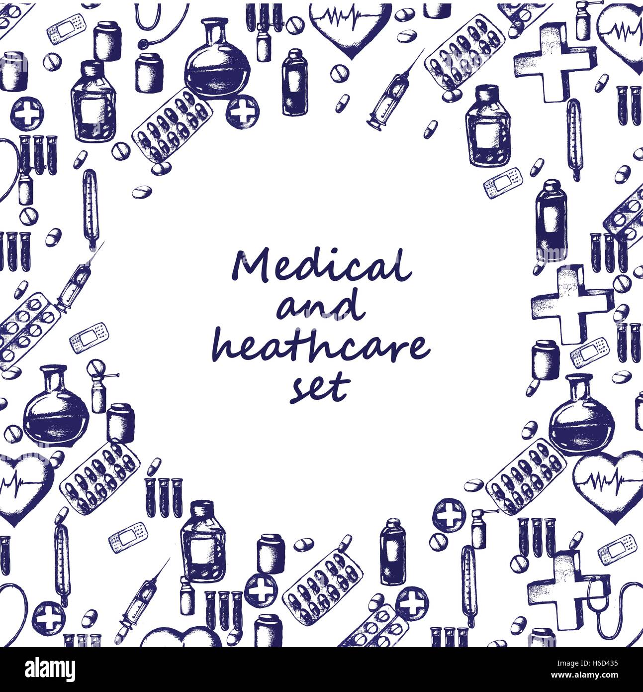 Vector medicine doodle frame Stock Vector Image & Art - Alamy