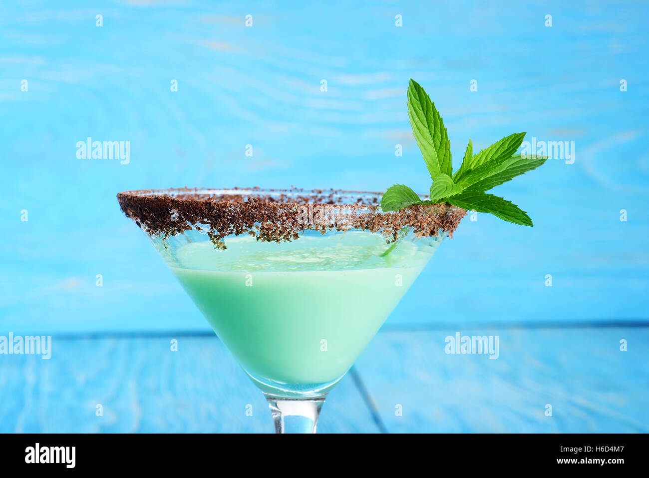 closeup chocolate mint grasshopper cocktail Stock Photo - Alamy