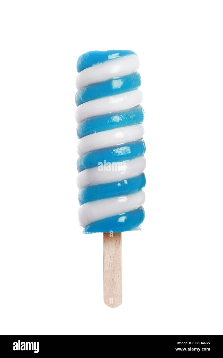 isolated blueberry vanilla swirl popsicle Stock Photo - Alamy