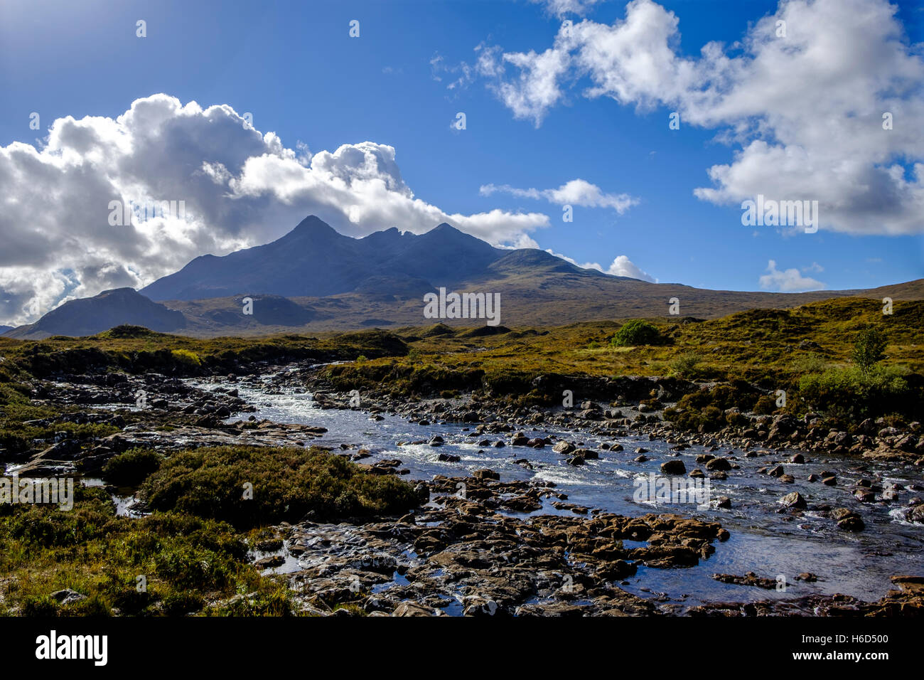 River Sligachan flows through beautiful Isle of Skye landscape in ...