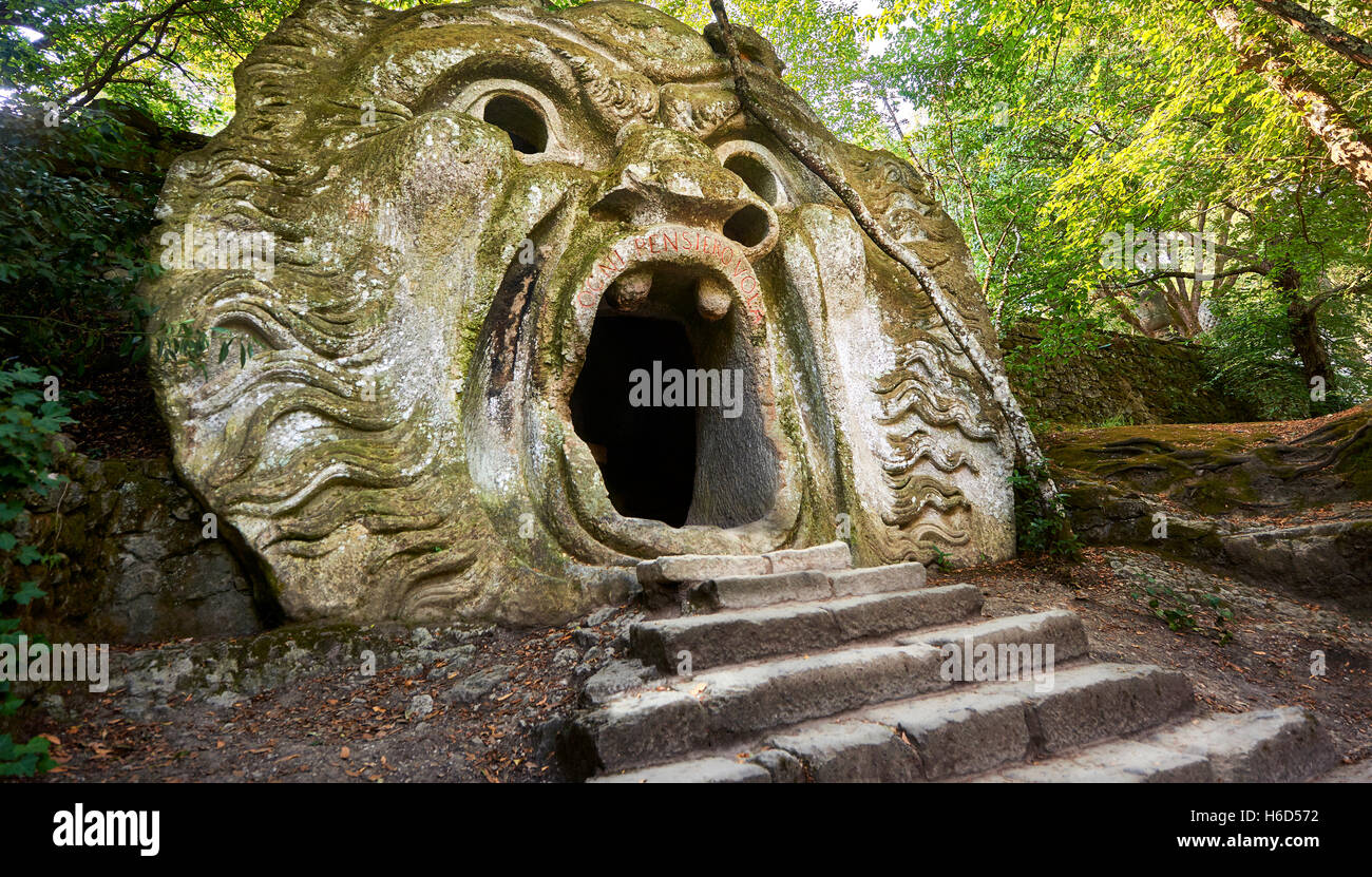 sculpture of Orcus (l'orco) king of the underworld, with an incription ...