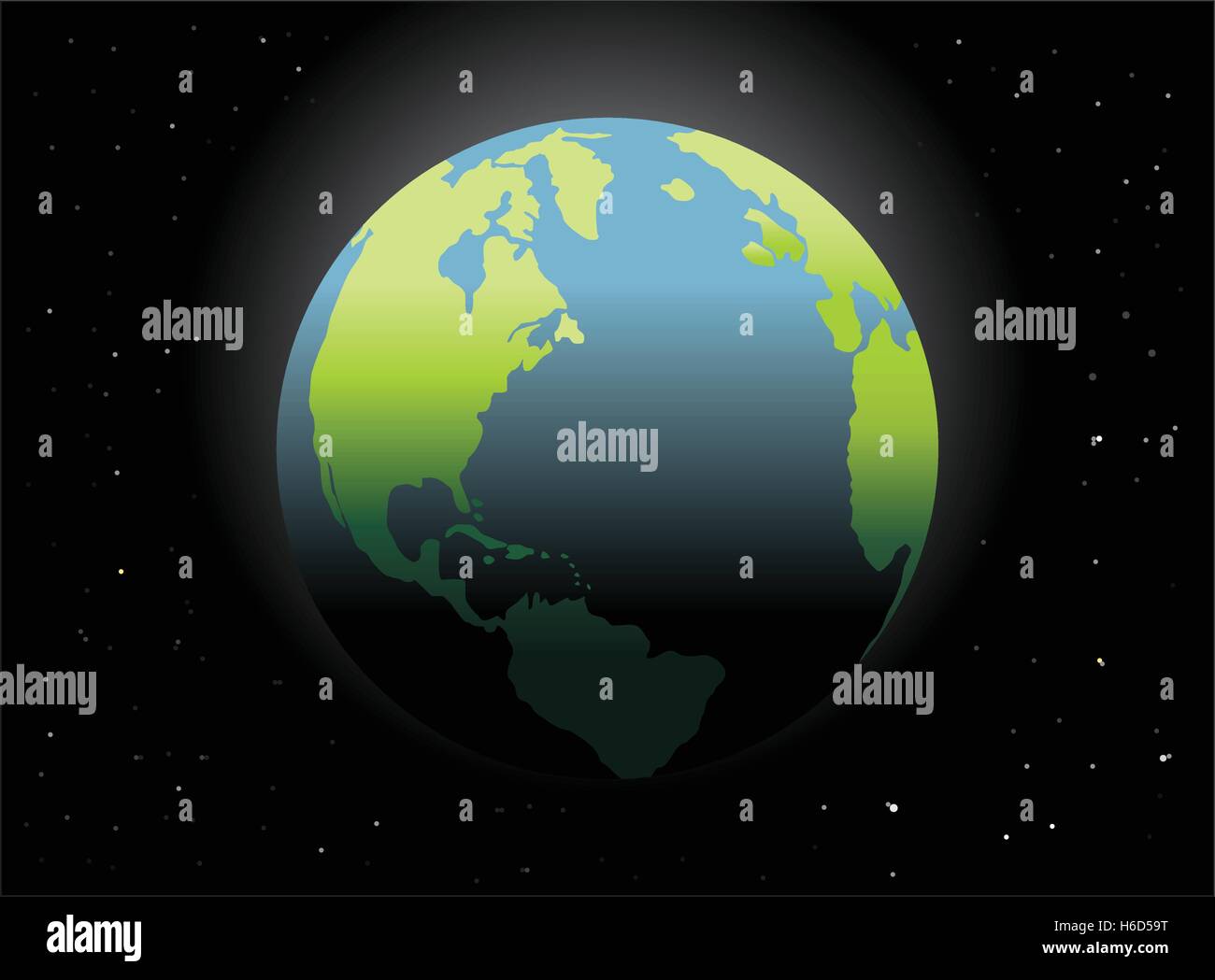 Image of vector illustration of planet Earth view from space Stock ...
