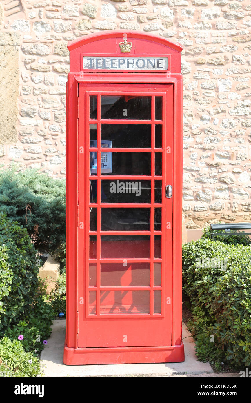 The red telephone box, a telephone kiosk for a public telephone Stock ...