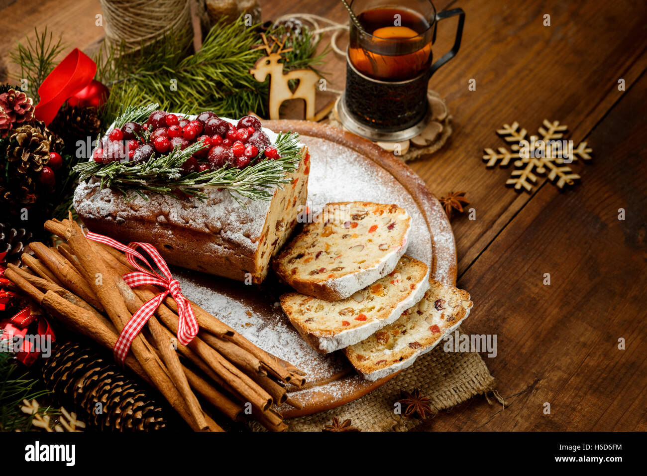Homemade christmas cake with wild berries Stock Photo - Alamy