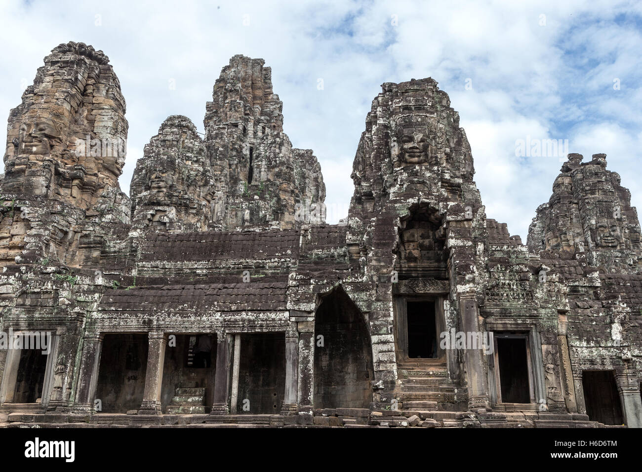 Bayon "face" tower, temple, Khmer architecture, smiling faces of ...