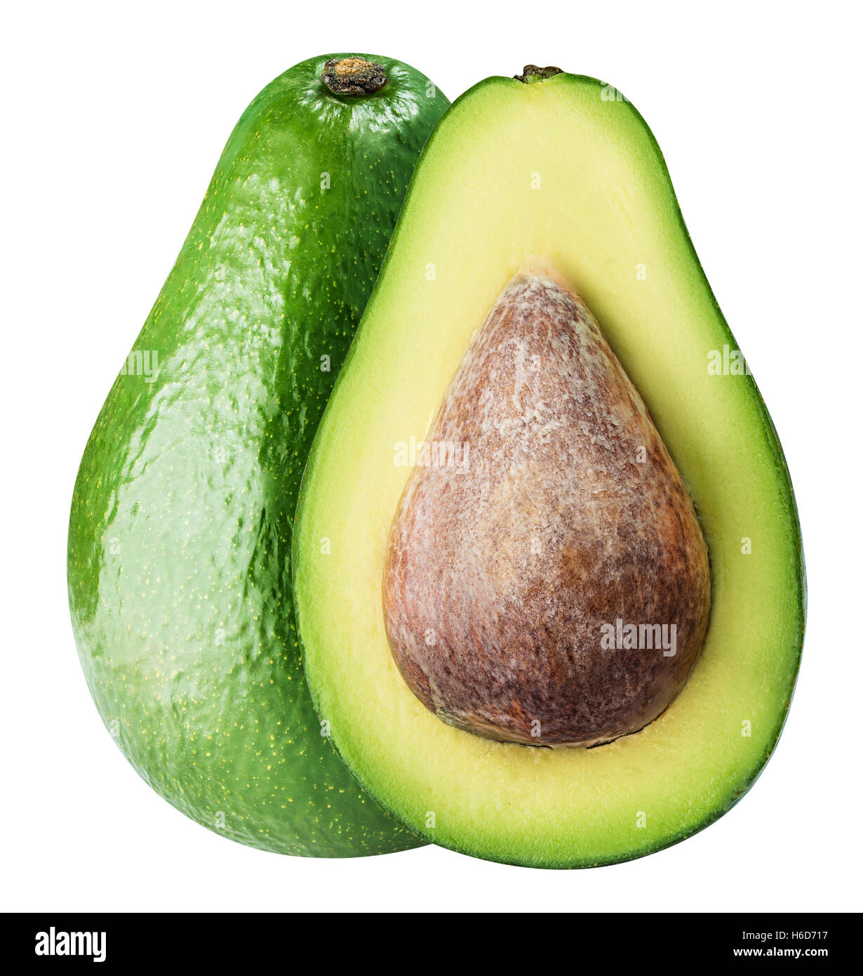 Green avocado isolated on white background with clipping path Stock ...
