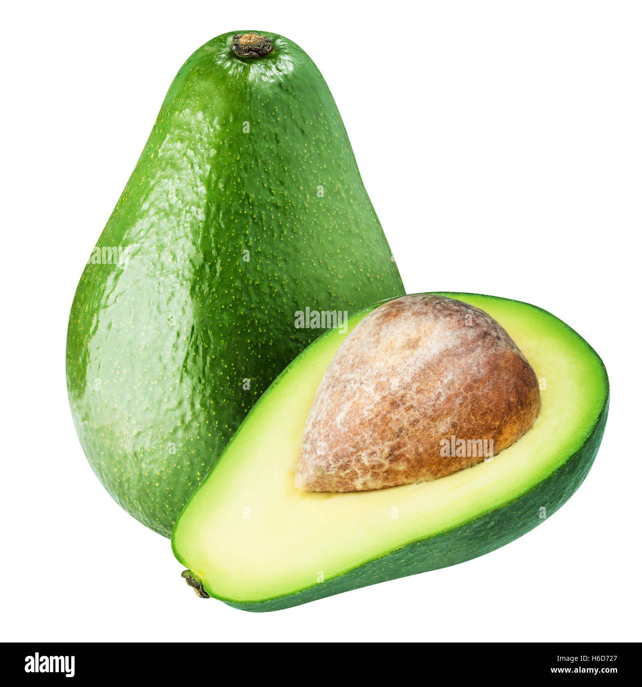 Green avocado isolated on white background with clipping path Stock ...