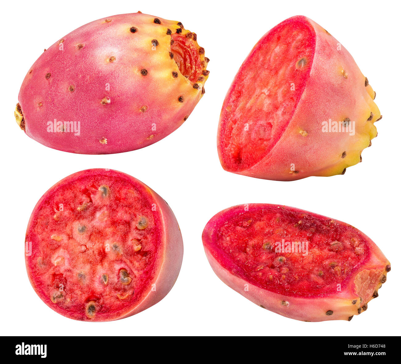 Set of red opuntias isolated on white background Stock Photo - Alamy