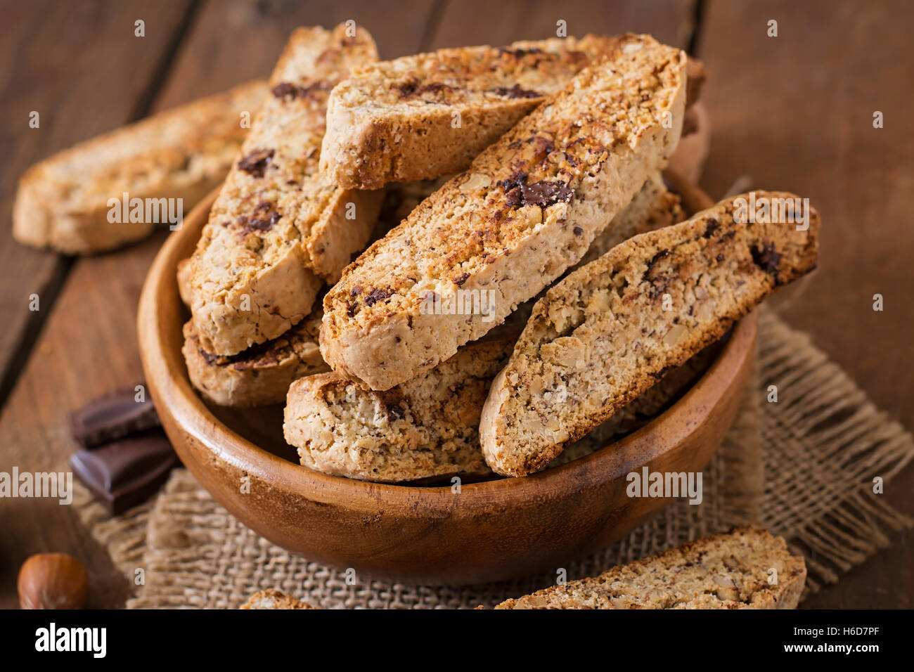 Italian biscotti cookies with nuts and chocolate chips Stock Photo - Alamy
