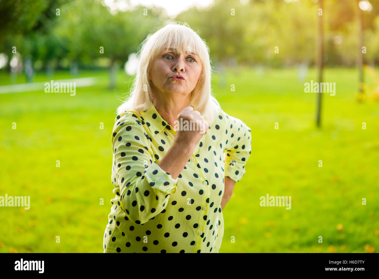 Angry senior fist hi-res stock photography and images - Alamy