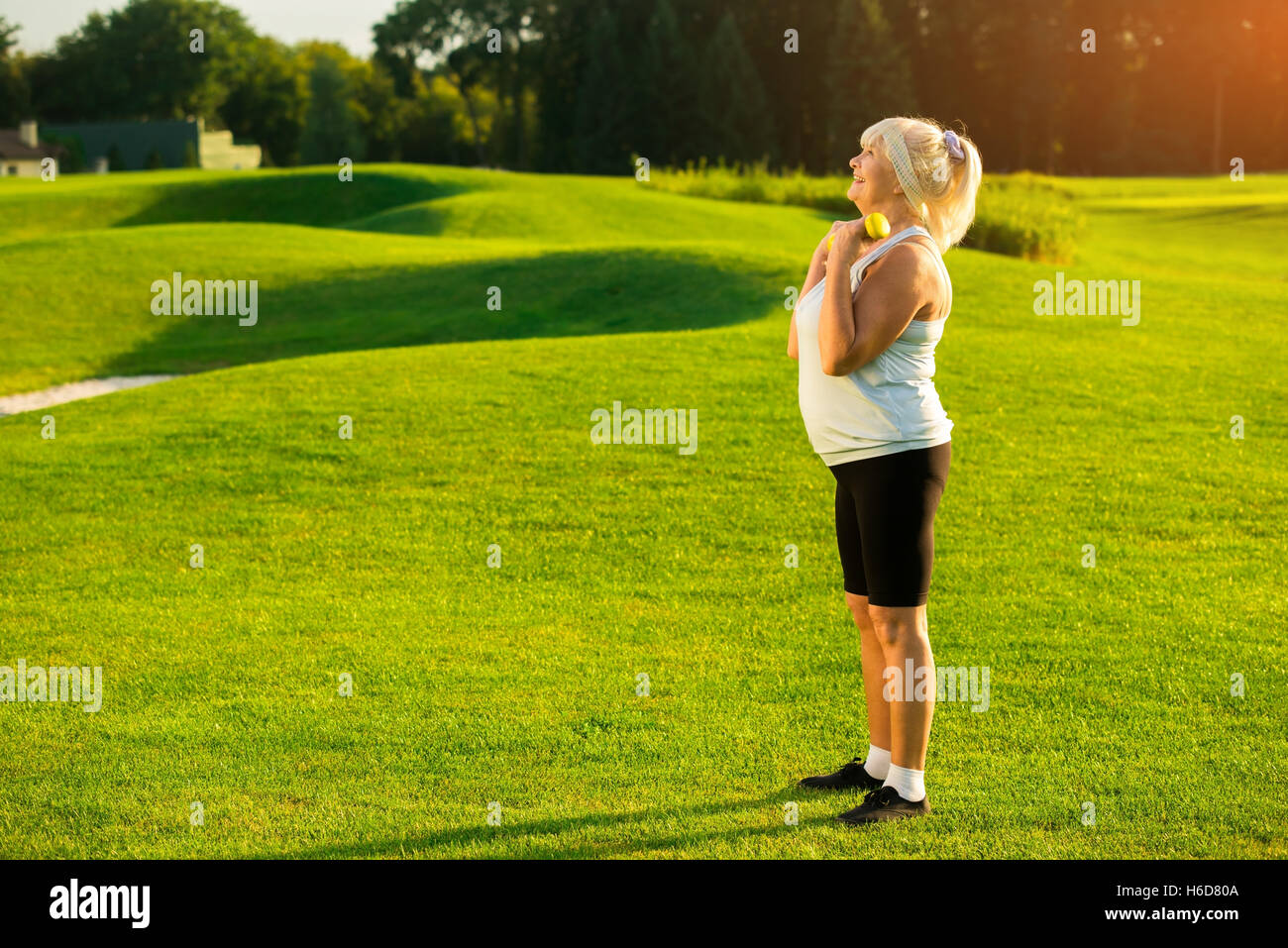 Retired old active fit woman hi-res stock photography and images - Alamy