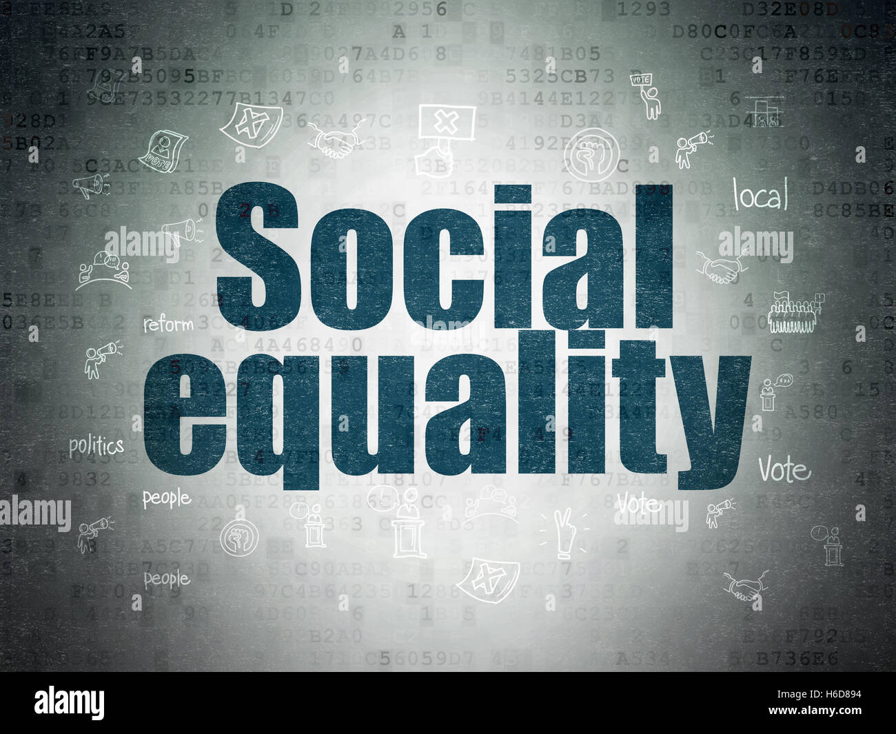 Politics concept: Social Equality on Digital Data Paper background ...
