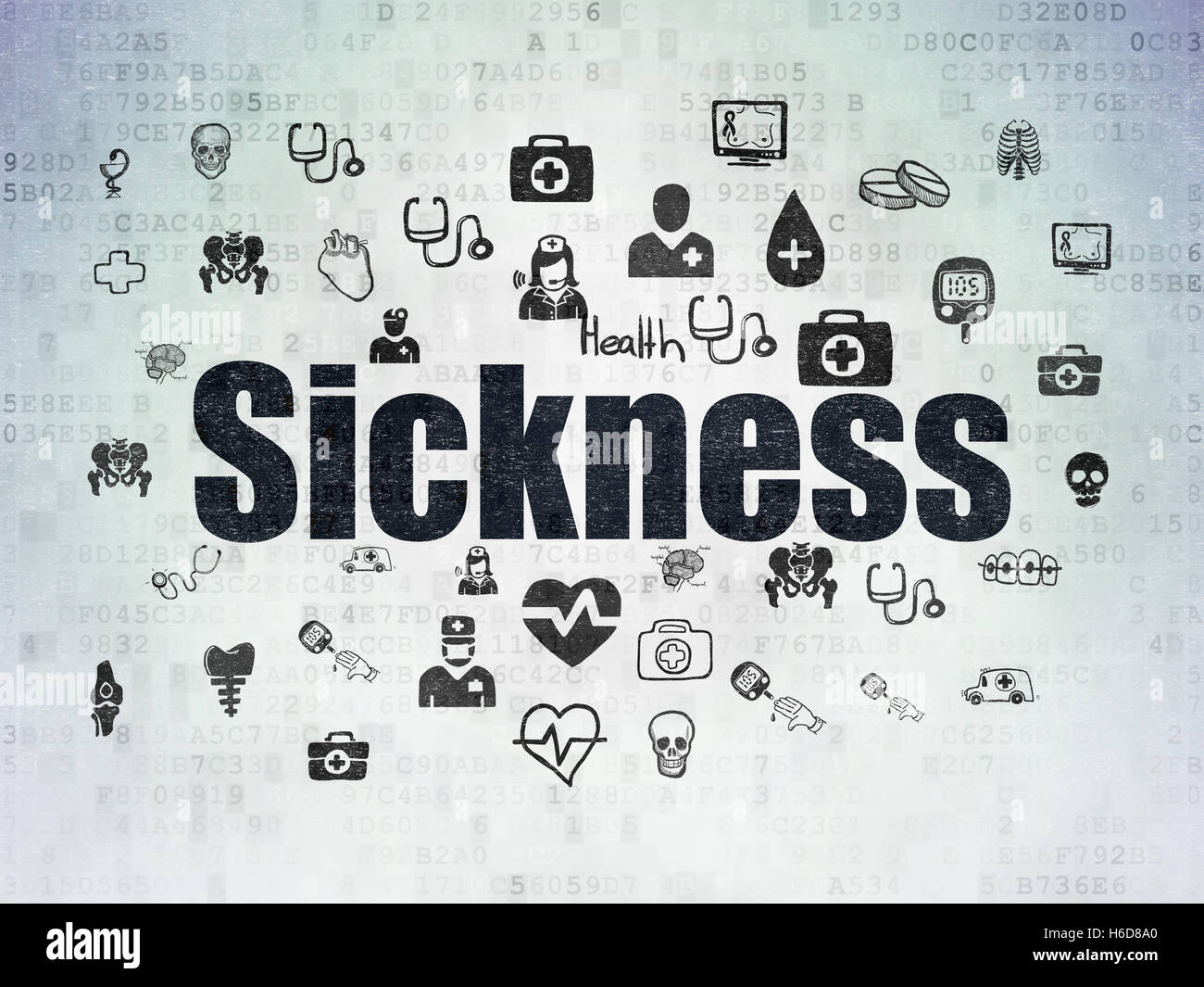 Health concept: Sickness on Digital Data Paper background Stock Photo ...