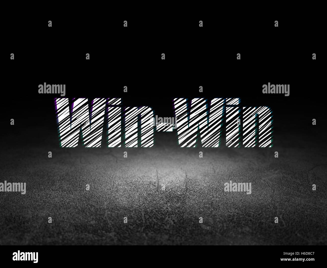 Finance concept: Win-Win in grunge dark room Stock Photo - Alamy