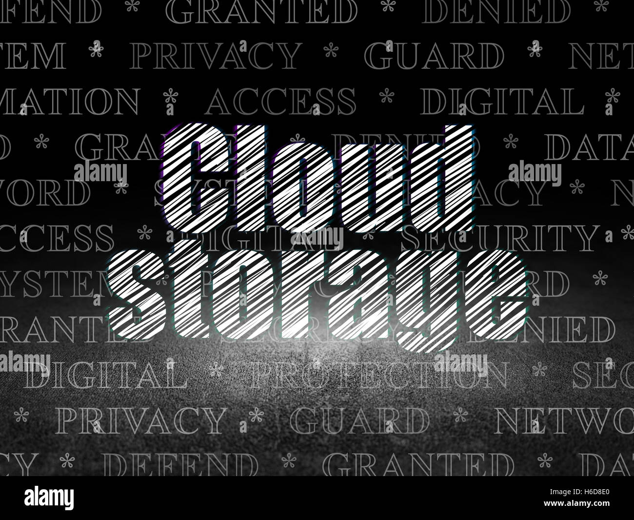Protection concept: Cloud Storage in grunge dark room Stock Photo - Alamy