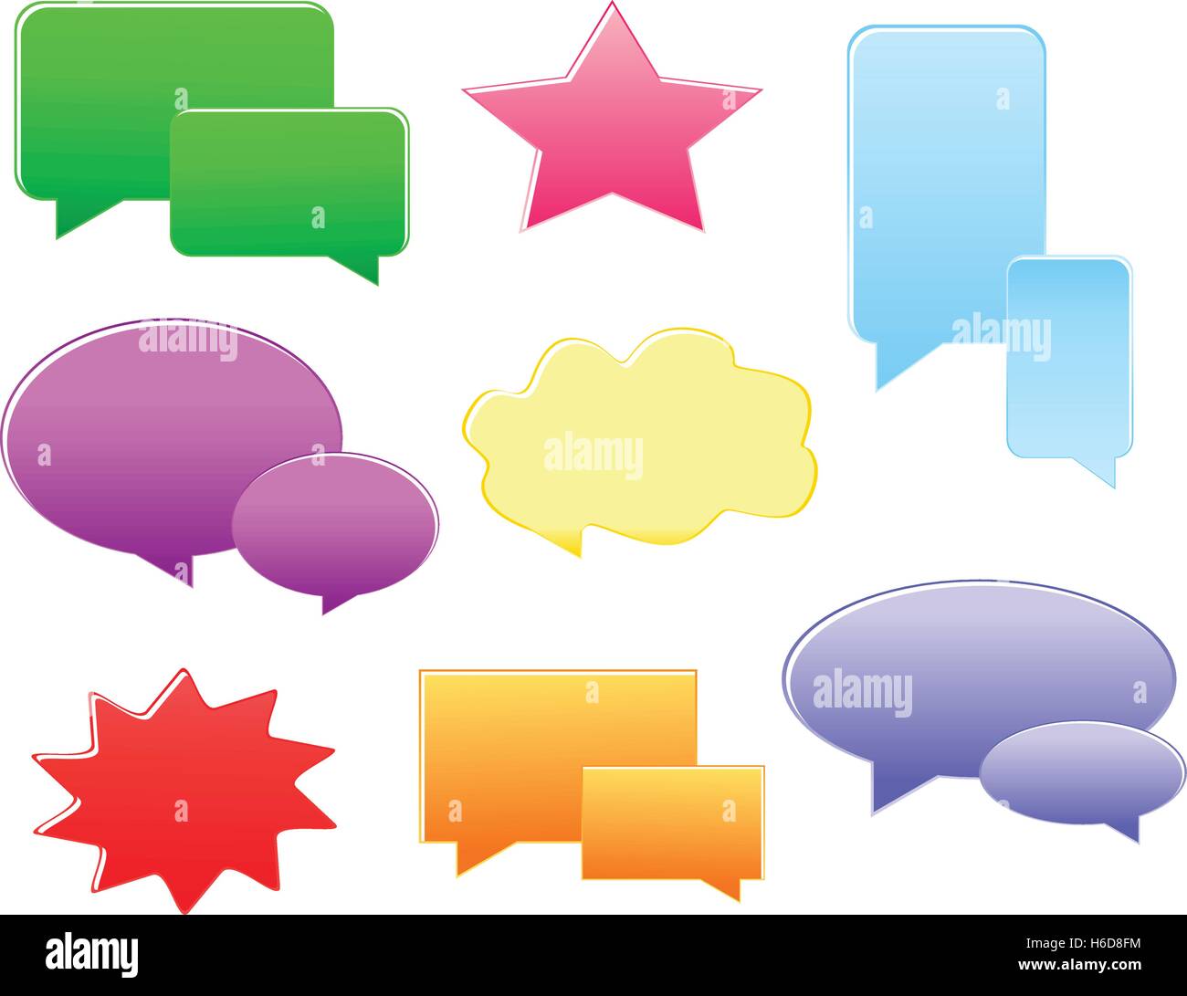 Set of various shapes and colors speech bubbles Stock Vector Image ...