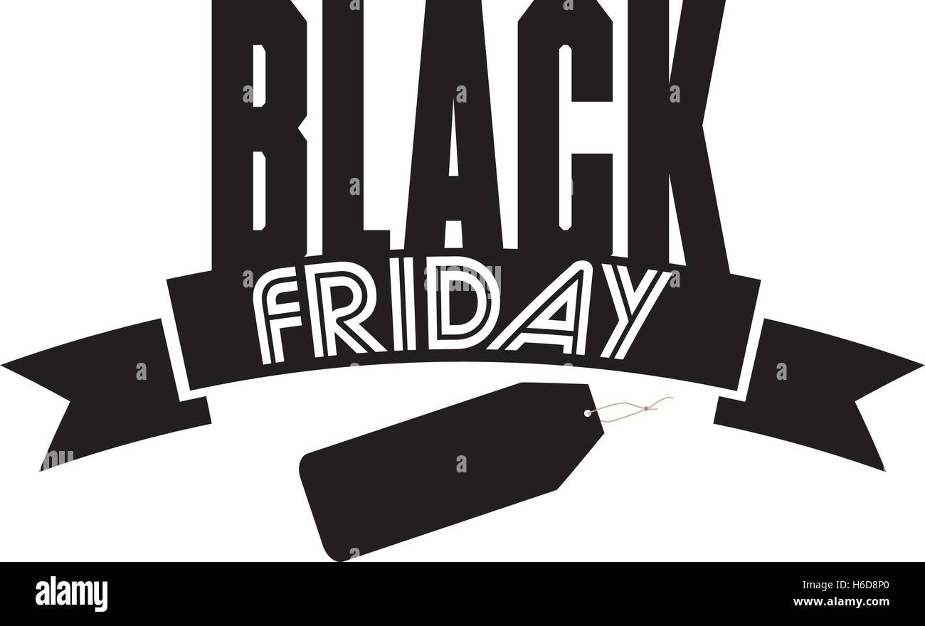 Isolated black friday label on a white background, Vector illustration ...