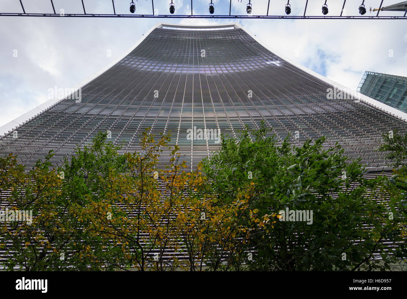 Front view of One Fenchurch Street, London England that features a park ...