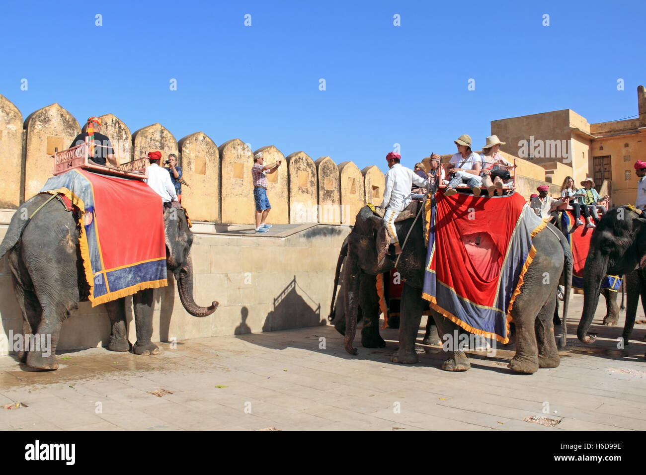 Elephant rides, Jaleb Chowk, Amer (or Amber) Fort, Amer, Jaipur ...