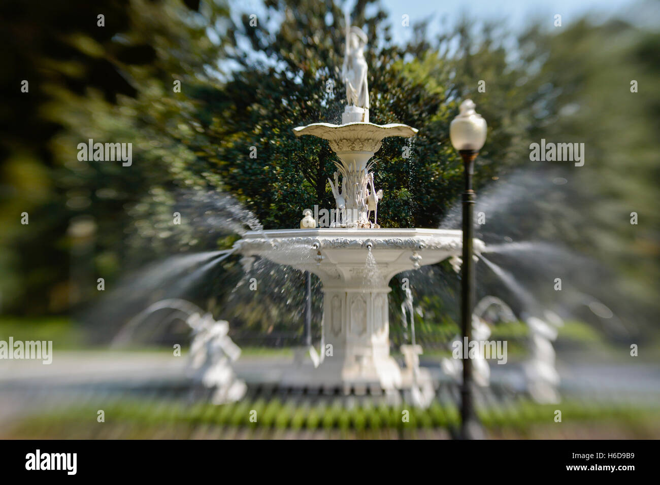 The Parisian inspired and fanciful statuary water fountain landmark in ...