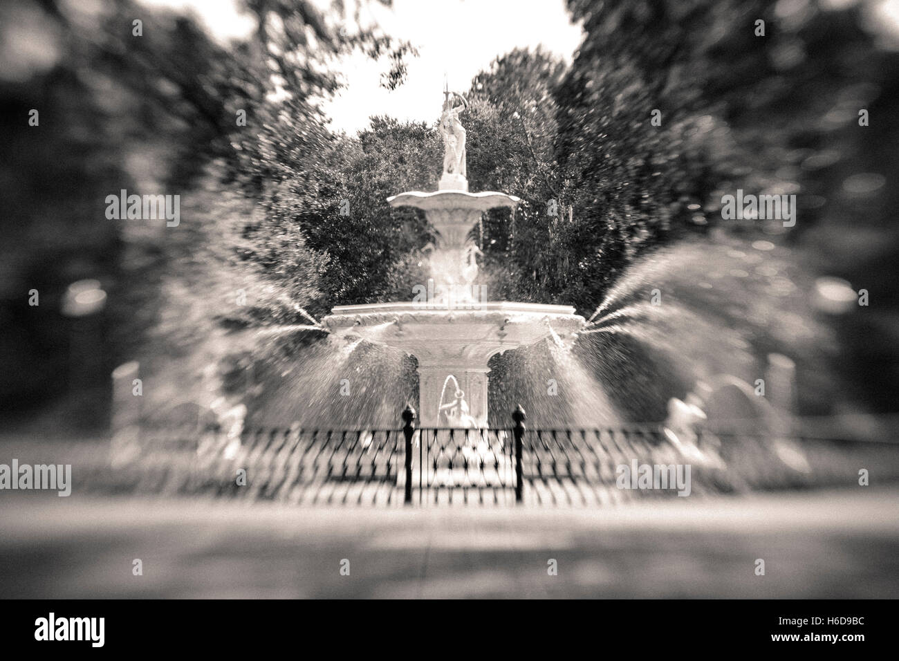 The Parisian inspired and fanciful statuary water fountain landmark in ...