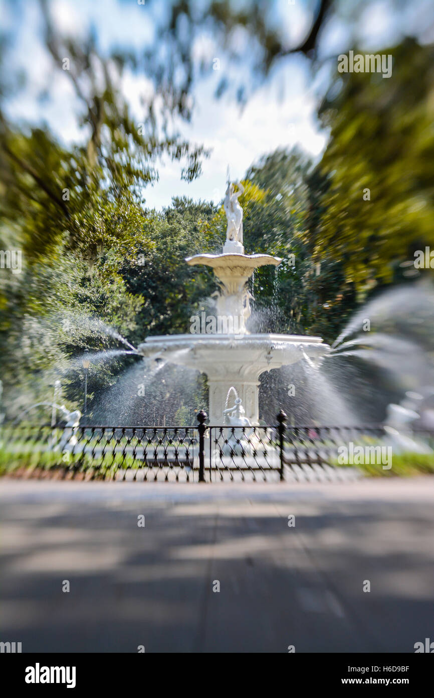 The Parisian inspired and fanciful statuary water fountain landmark in ...