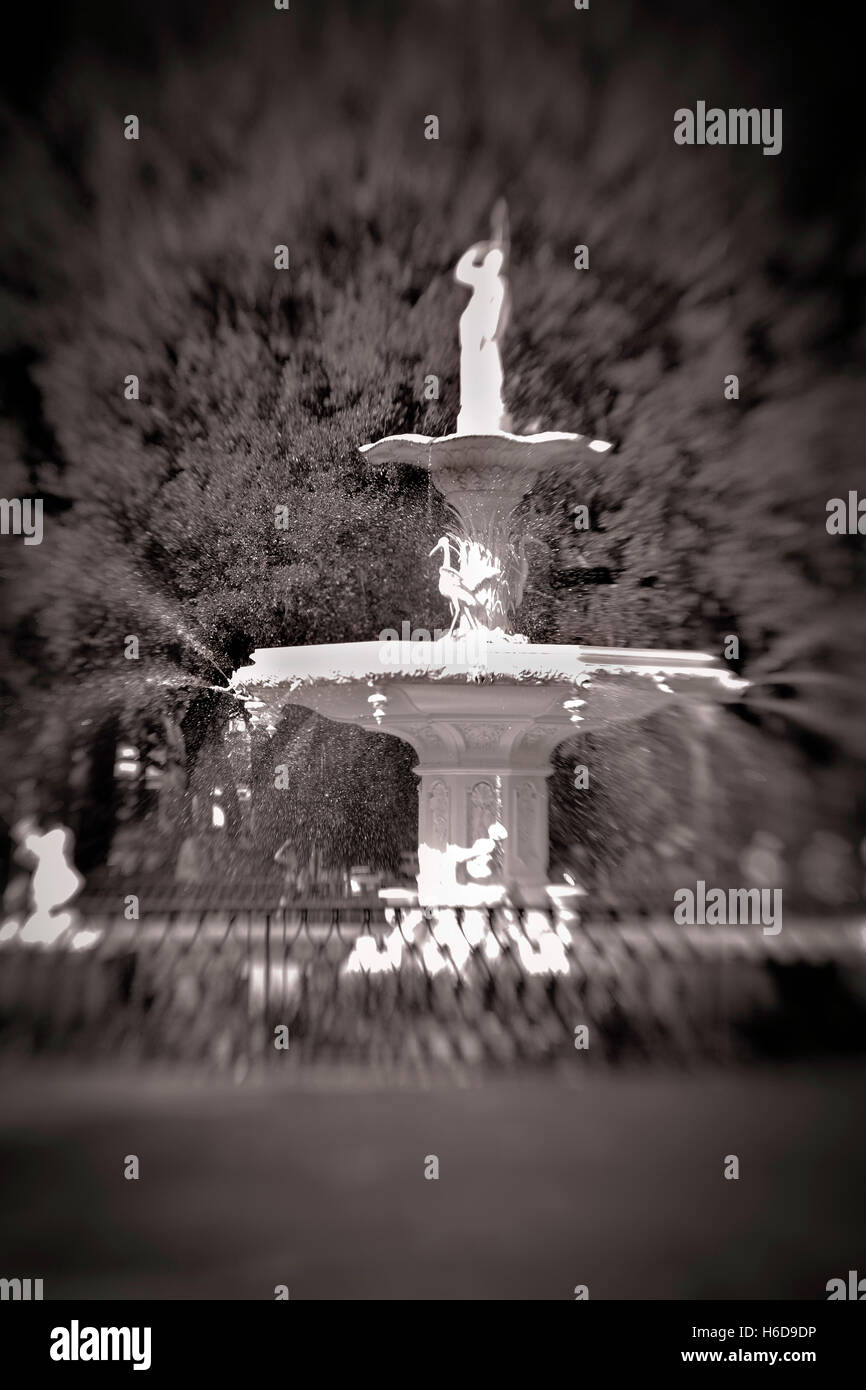 The Parisian inspired and fanciful statuary water fountain landmark in ...