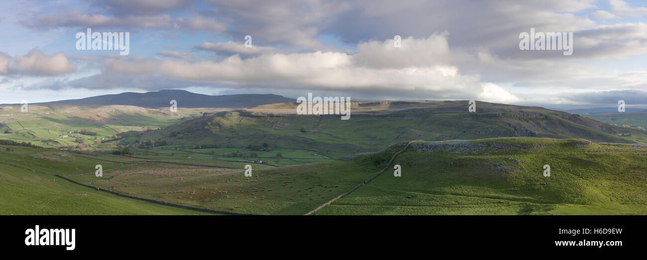 View across to Ingleborough Hill with Crummackdale in the middle ...