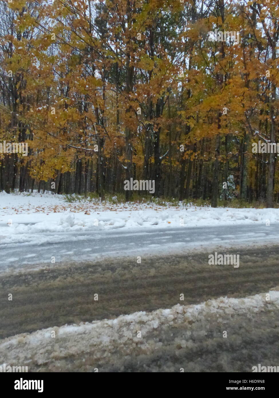 Road during slippery winter conditions Stock Photo - Alamy