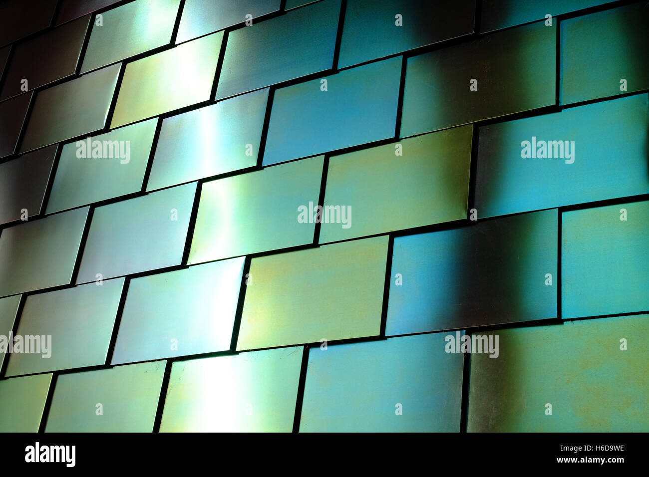 The gradient and shinny brick wall inside the building Stock Photo - Alamy