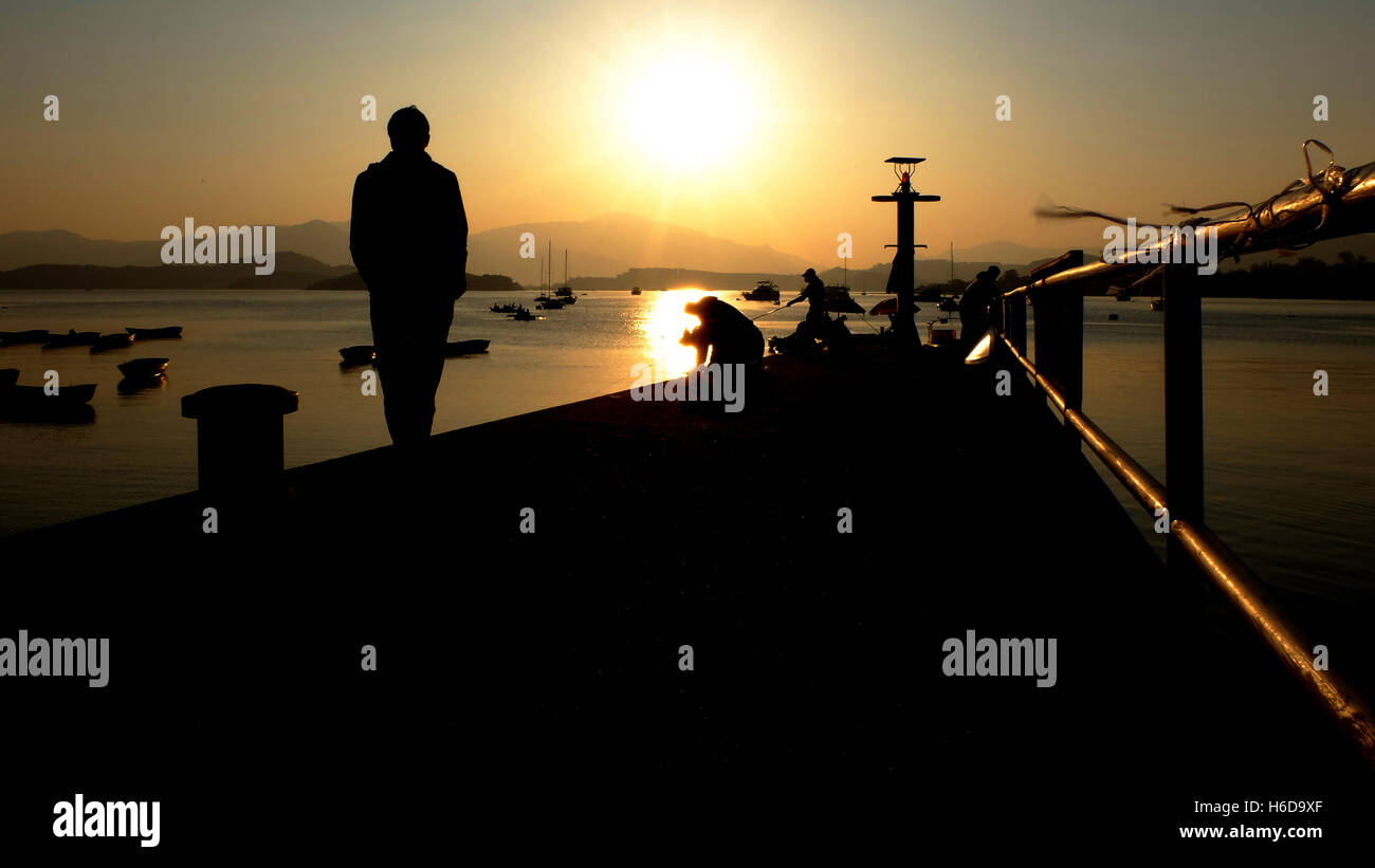 Sunset man shadow hi-res stock photography and images - Alamy