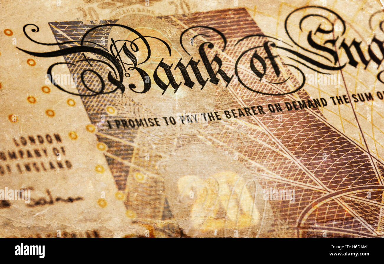 Pound currency background, close-up - 20 Pounds - Vintage sepia Stock ...