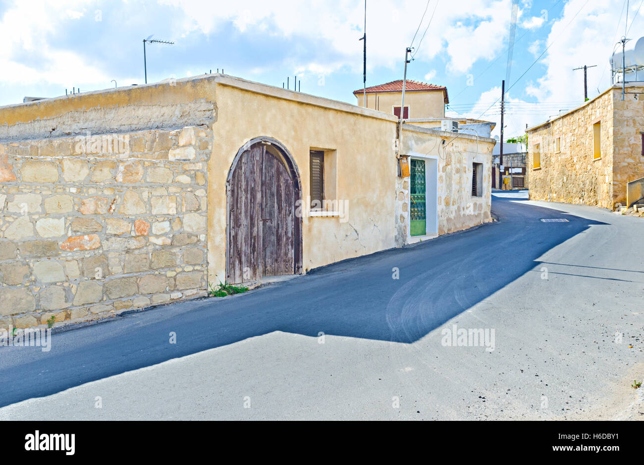 The traditional Cypriot village of Neo Chorio located on the mountain ...