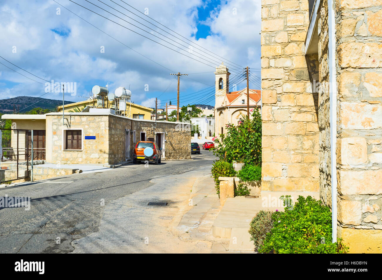 The street leads to the St Minas church, located on the central village ...