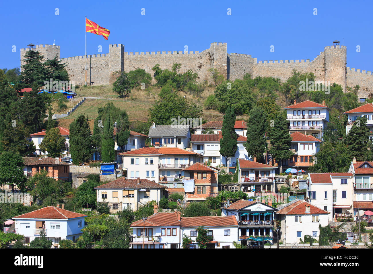 Samuel's Fortress (10th century) in rising above the Old Town of Ohrid ...