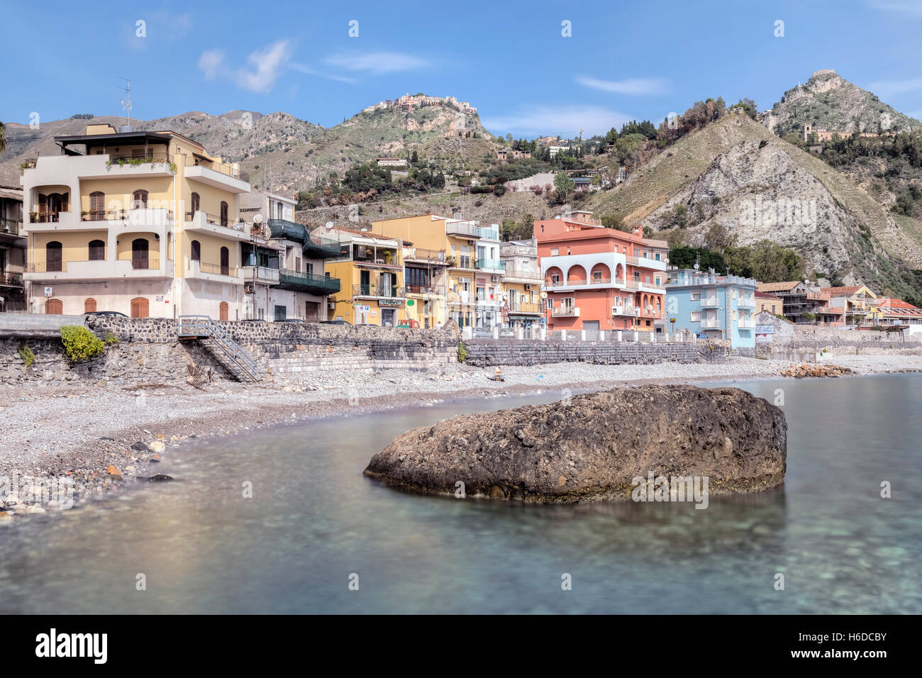 Castelmola, Giardini Naxos, Monte Tauro, Taormina, Sicily, Italy Stock ...