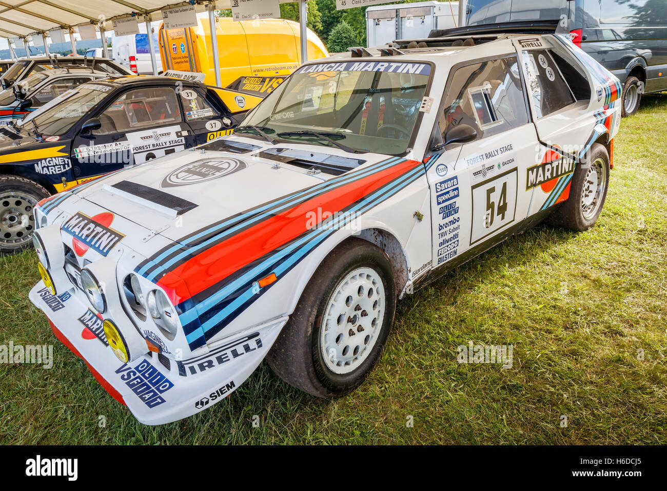 1986 Lancia Delta S4 of Martin Fox in the paddock at the 2016 Goodwood ...