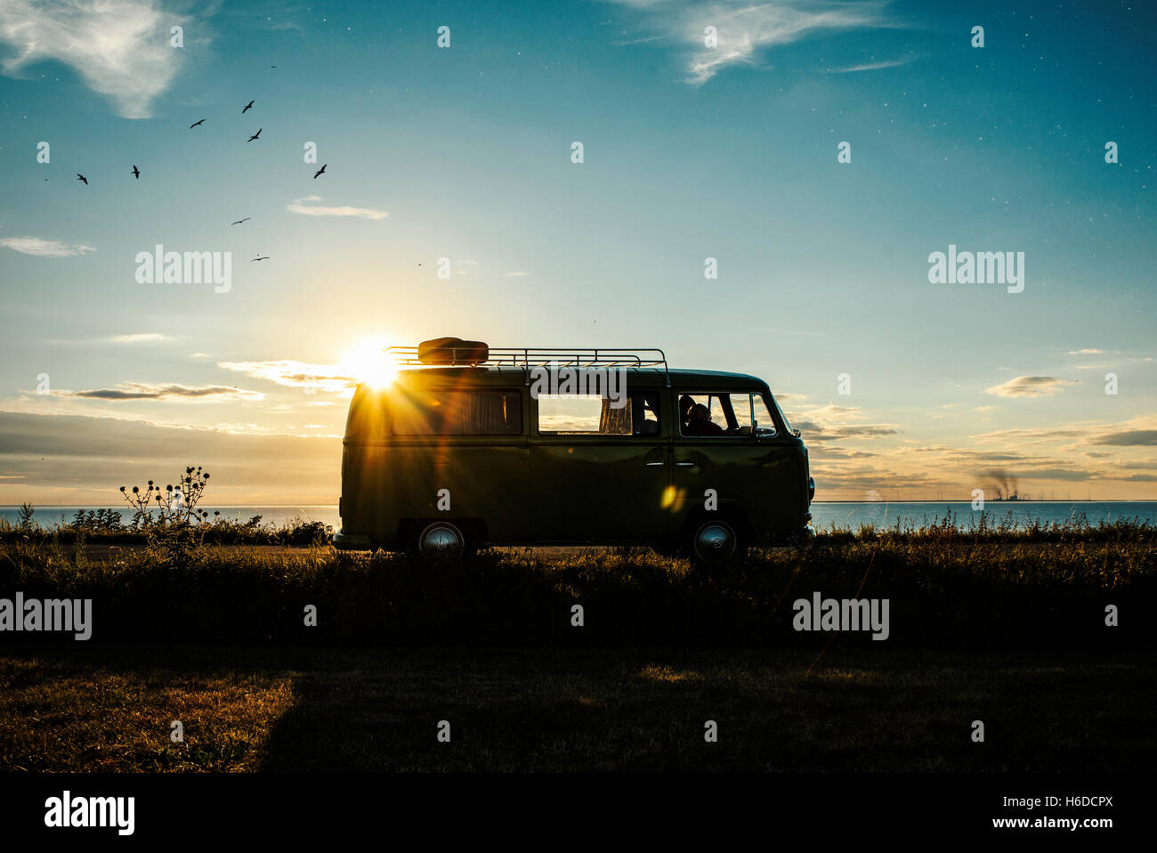 Camper van in sunset hi-res stock photography and images - Alamy