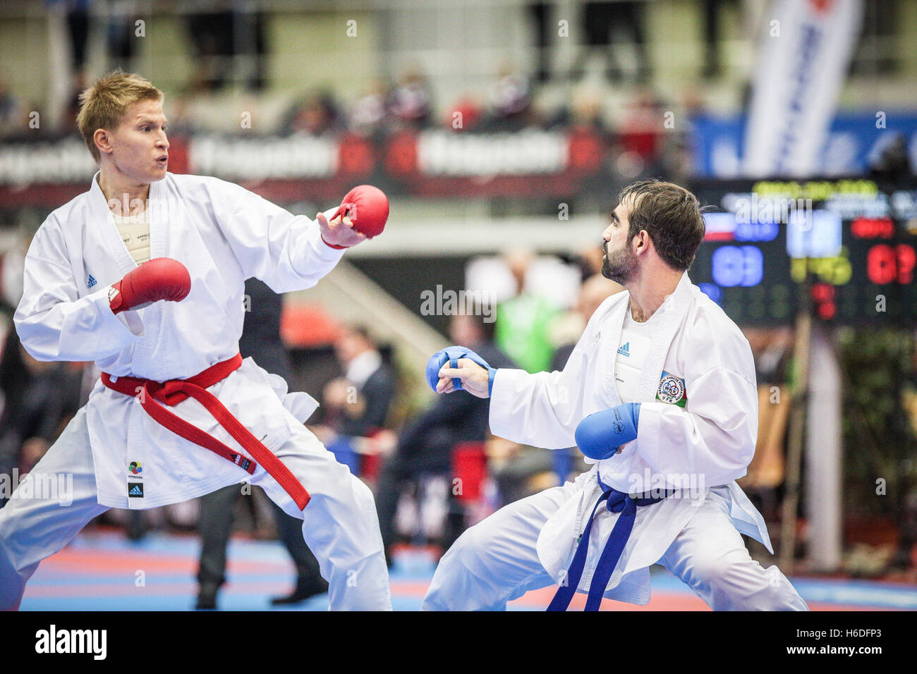 Linz, Austria. 26, October, 2016. Rene Smaal - Rafael Aghayev - Male ...