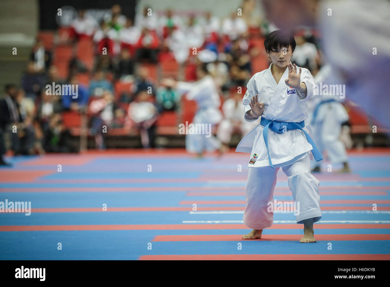 Linz, Austria. 27, October, 2016. Female Team kata, Team Japan World ...