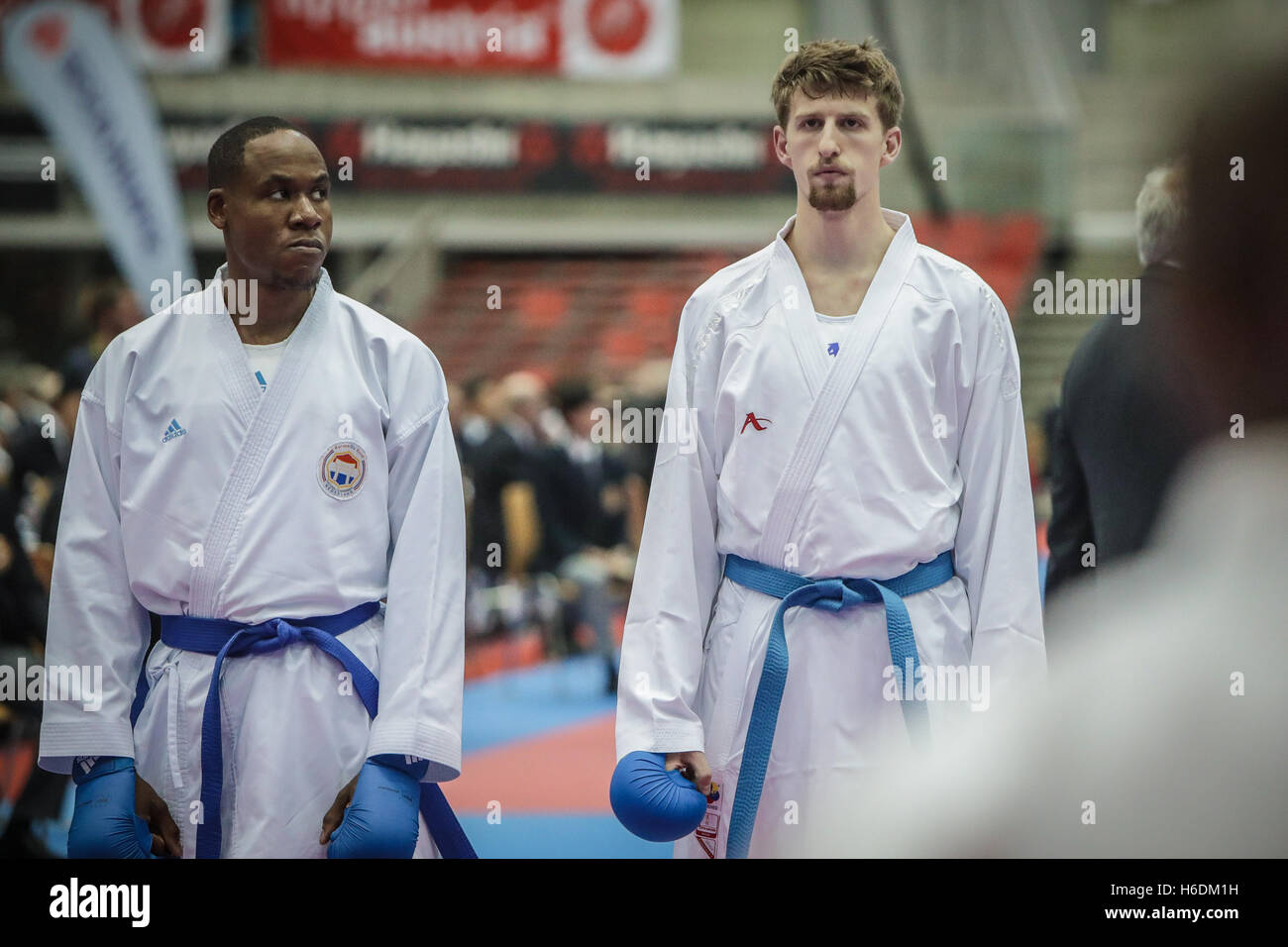 Linz, Austria. 27, October, 2016. Male Kumite Teams, Team Netherlands ...