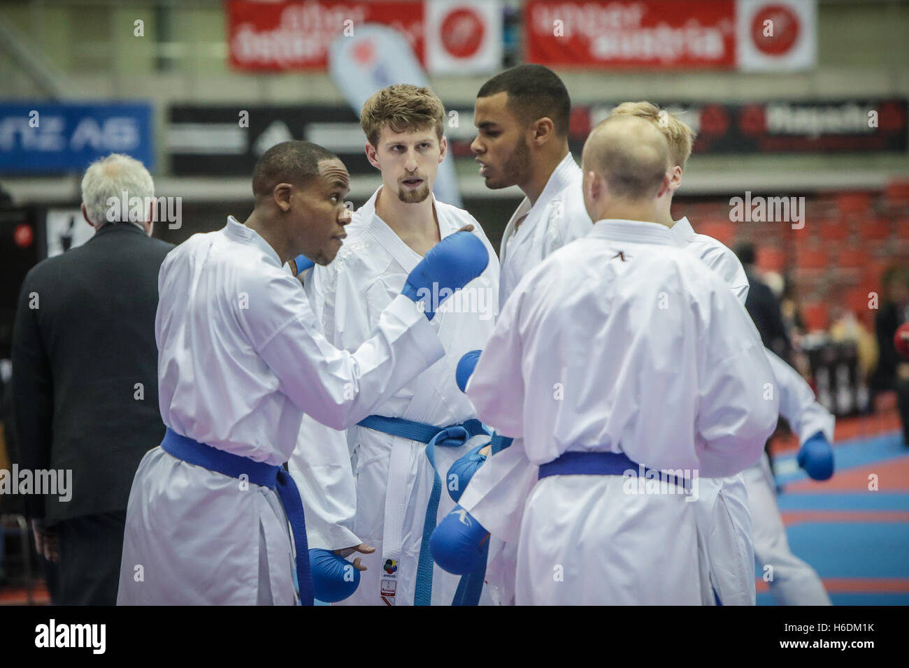 Linz, Austria. 27, October, 2016. Male Kumite Teams, Team Netherlands ...