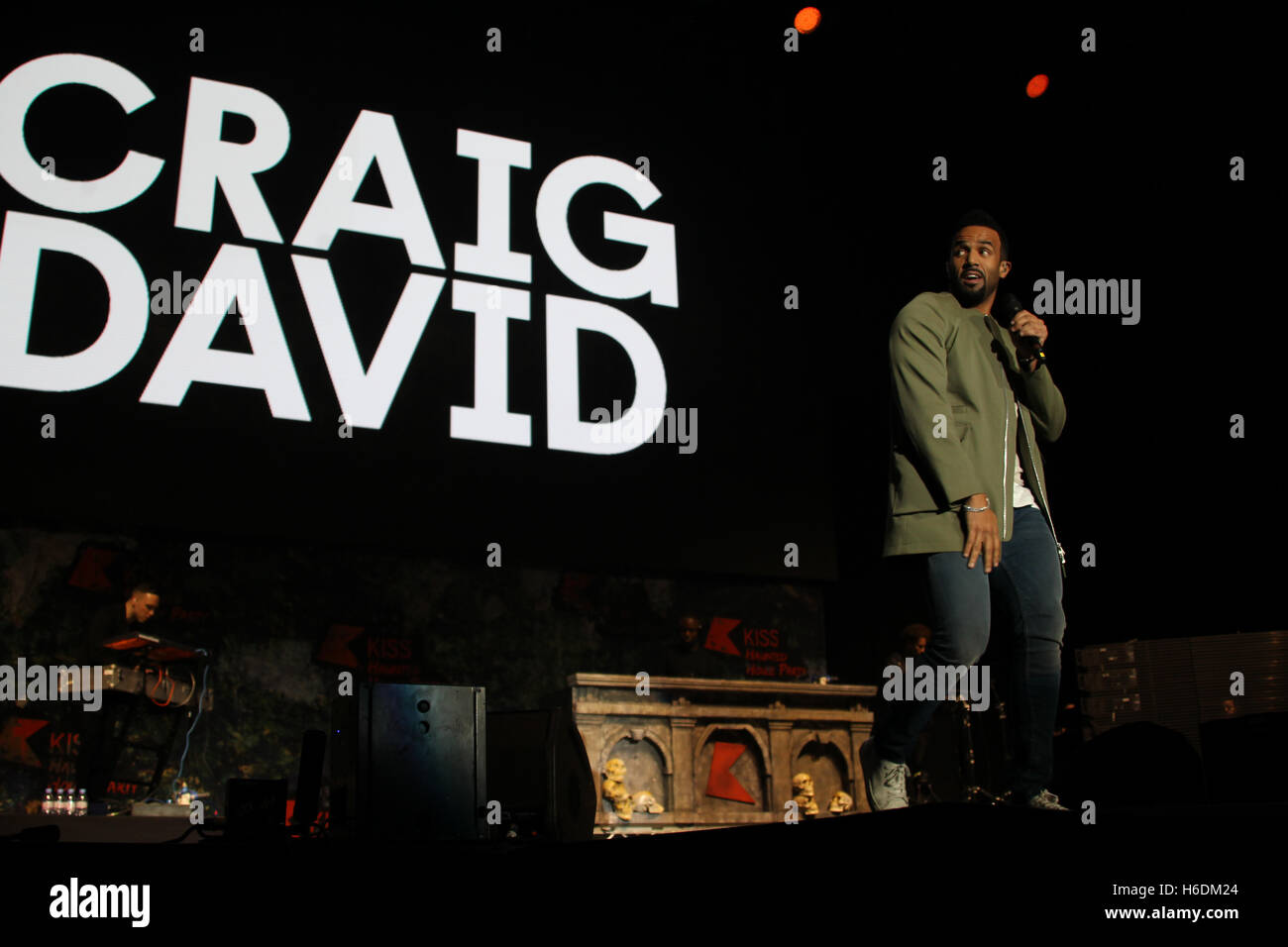 Craig David performing live on stage at the 2016 KISS Haunted House ...