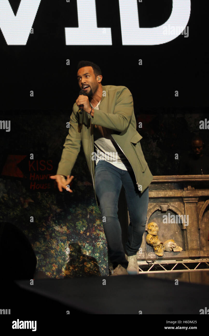 Craig David performing live on stage at the 2016 KISS Haunted House ...