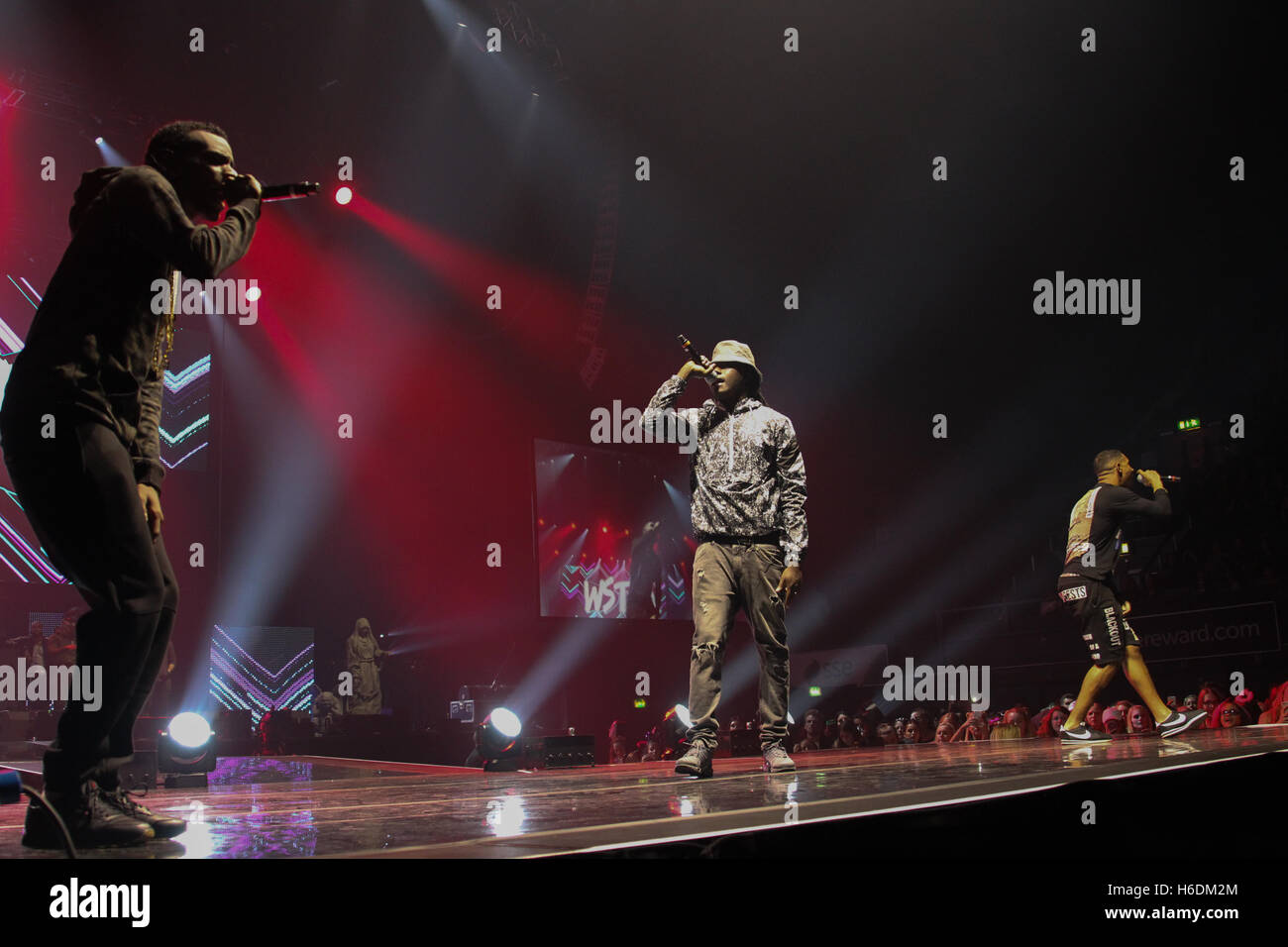 WSTRN performing live on stage at the 2016 KISS Haunted House Party at ...