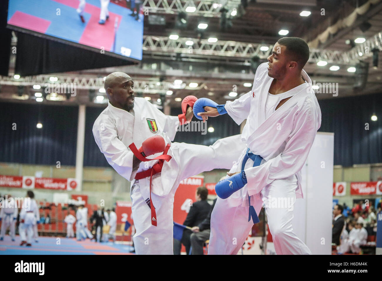 Linz, Austria. 27, October, 2016. Male Kumite Teams, Team Netherlands ...