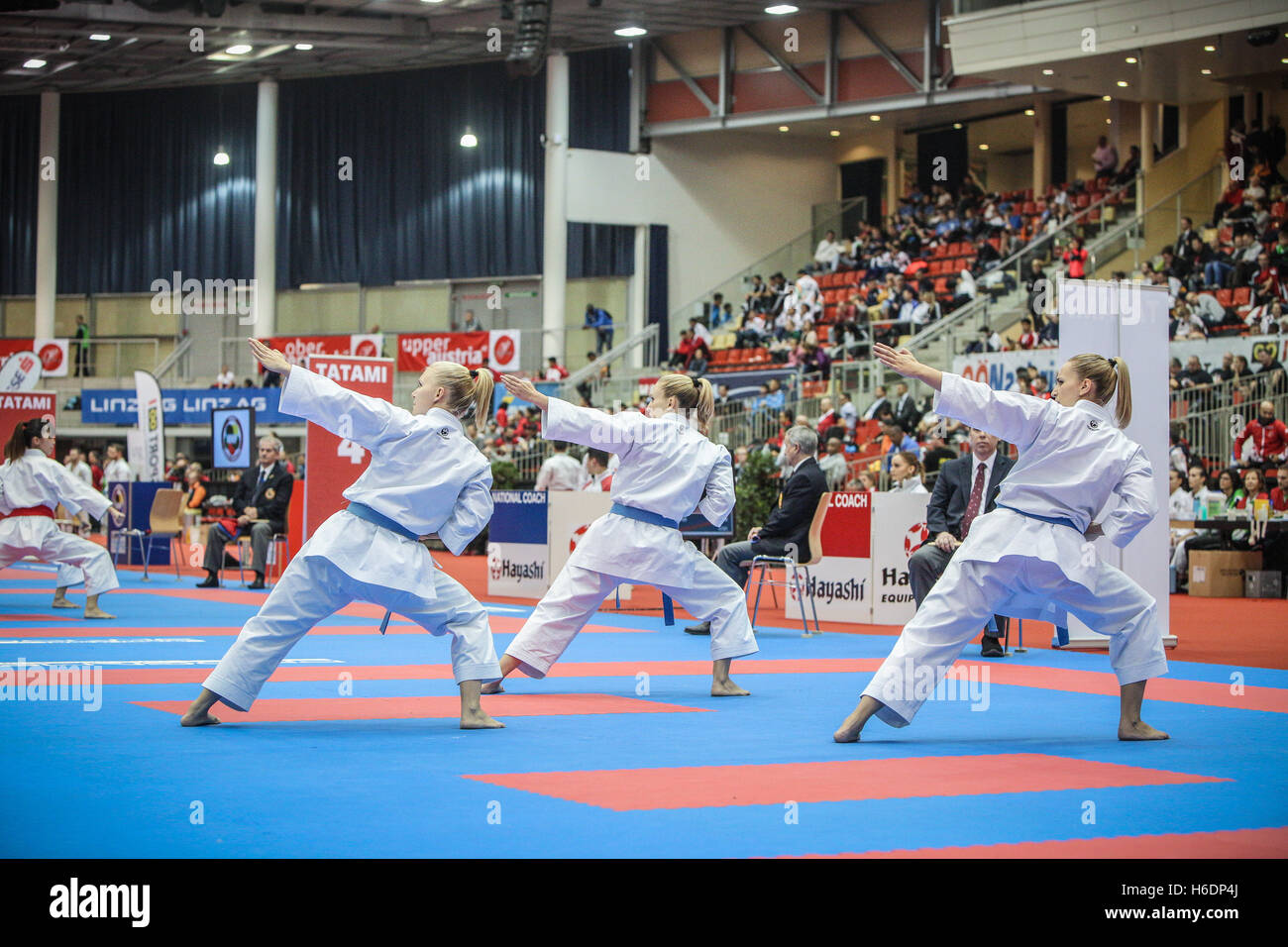 Linz, Austria. 27, October, 2016. Female Team kata, Team Germany World ...