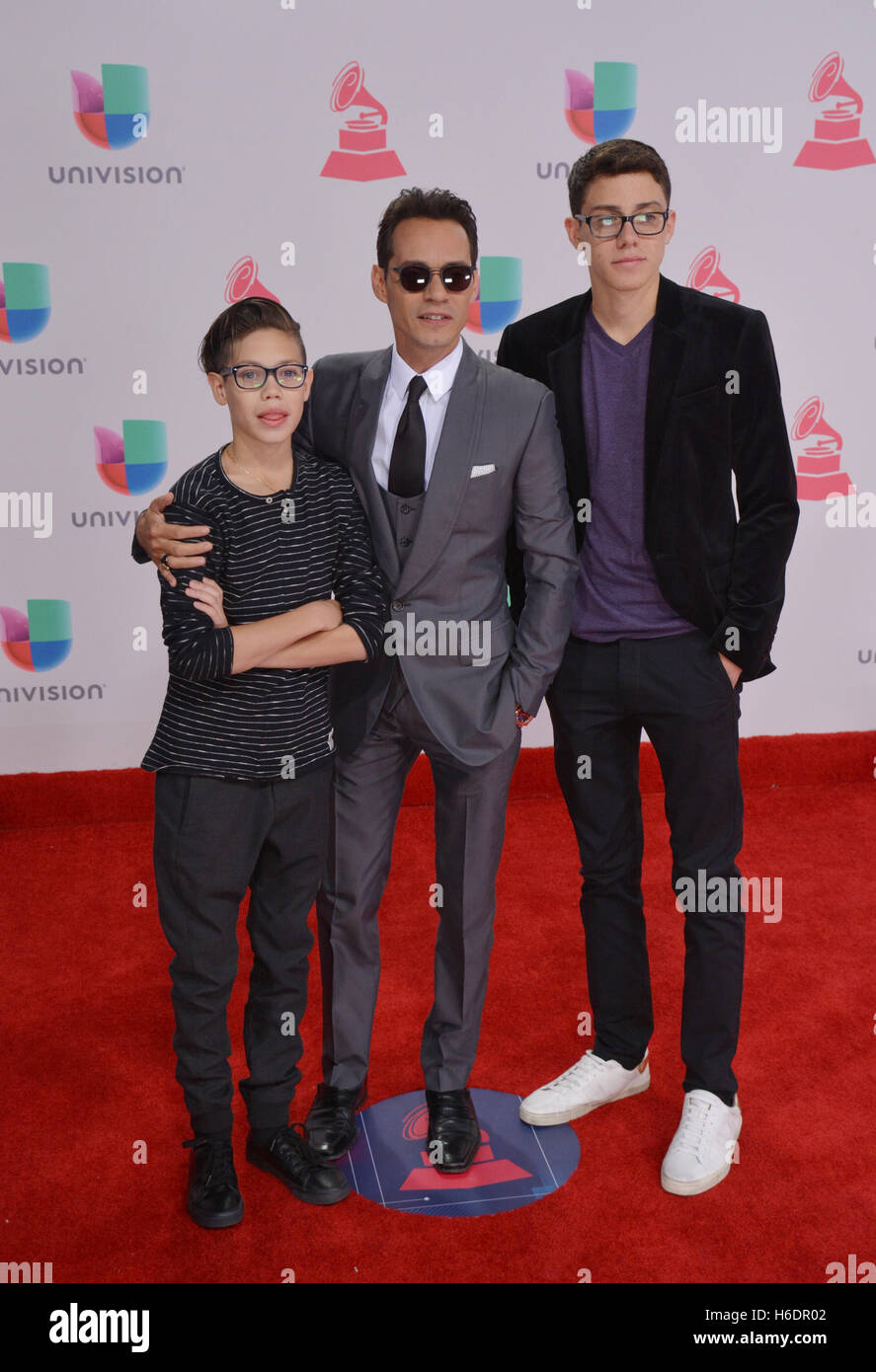 Las Vegas, Nevada, USA. 17th Nov, 2016. Singer Marc Anthony and sons ...